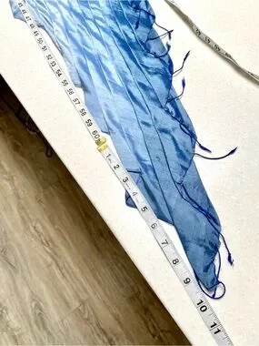 Vintage | Accessories | Rare Blue Ombre Silk Scarfwrap Mega Texture ...